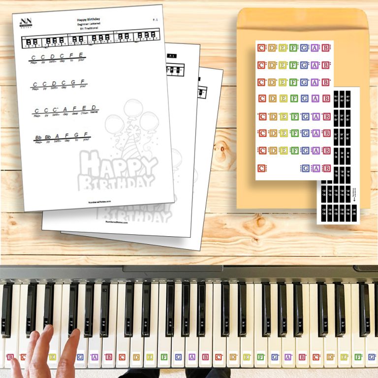 Numbered LEARNING BLOCKS Piano Keyboard Stickers - Numbered Notes™